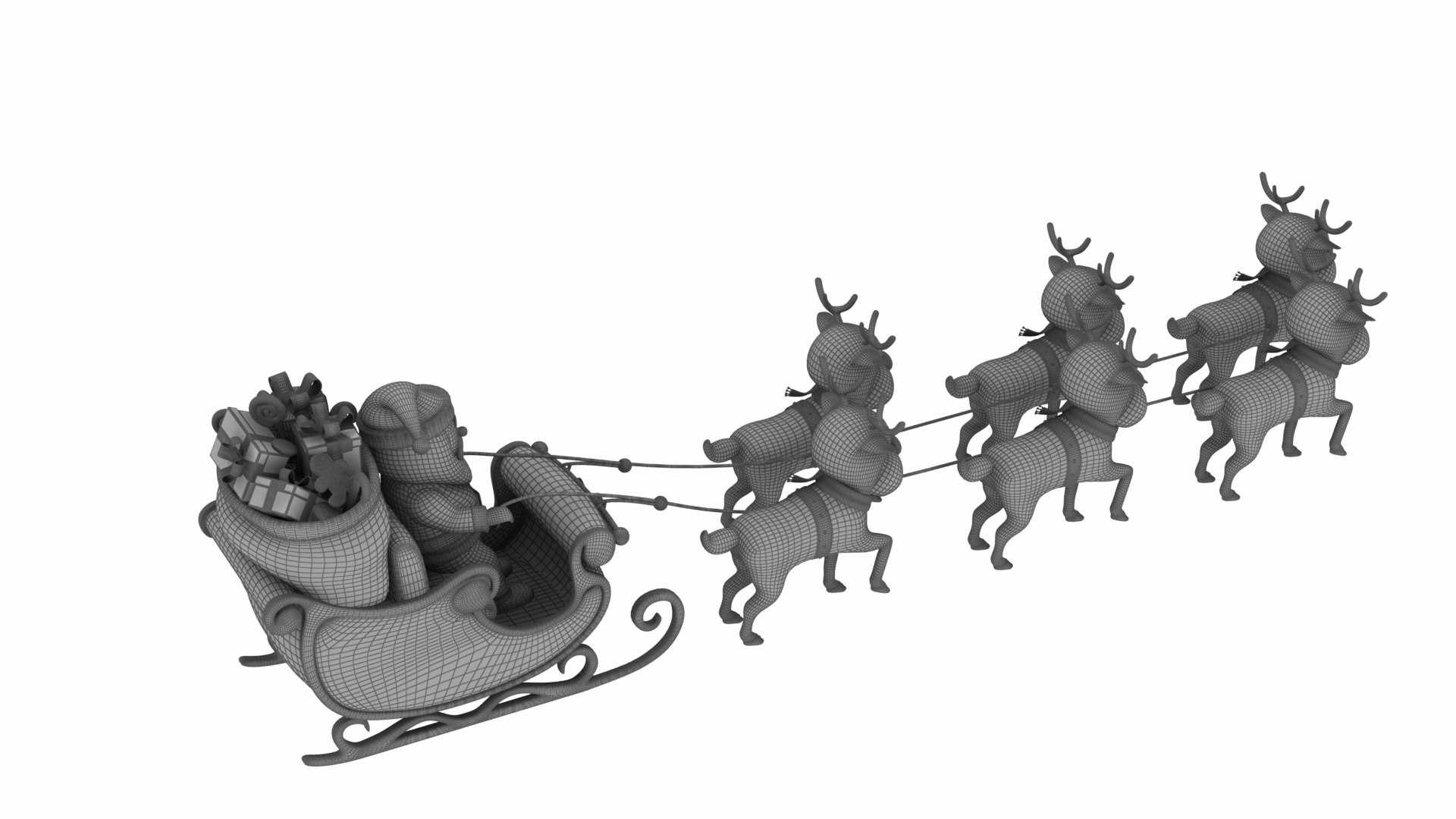 Santa Claus With Sleigh 3D Model - TurboSquid 2004443