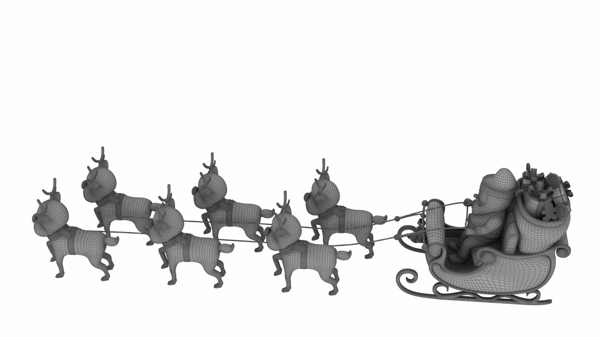Santa Claus With Sleigh 3D Model - TurboSquid 2004443