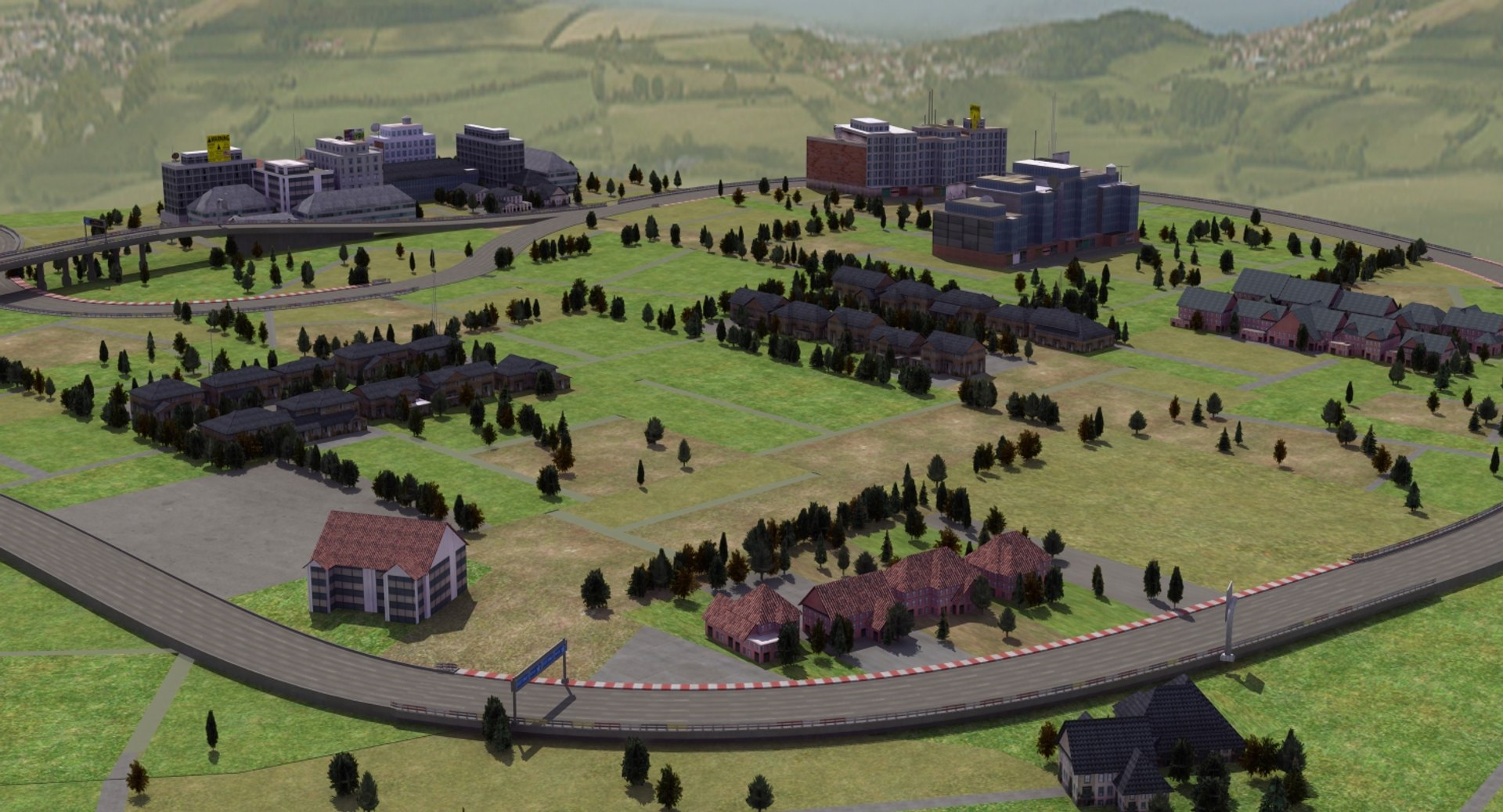 3d Model Of Racetrack Speedway Trees