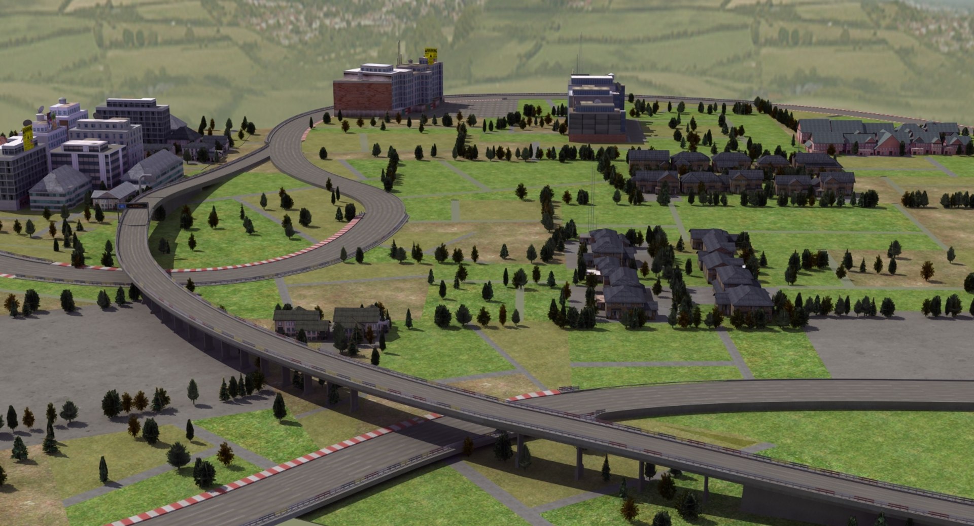 3d Model Of Racetrack Speedway Trees