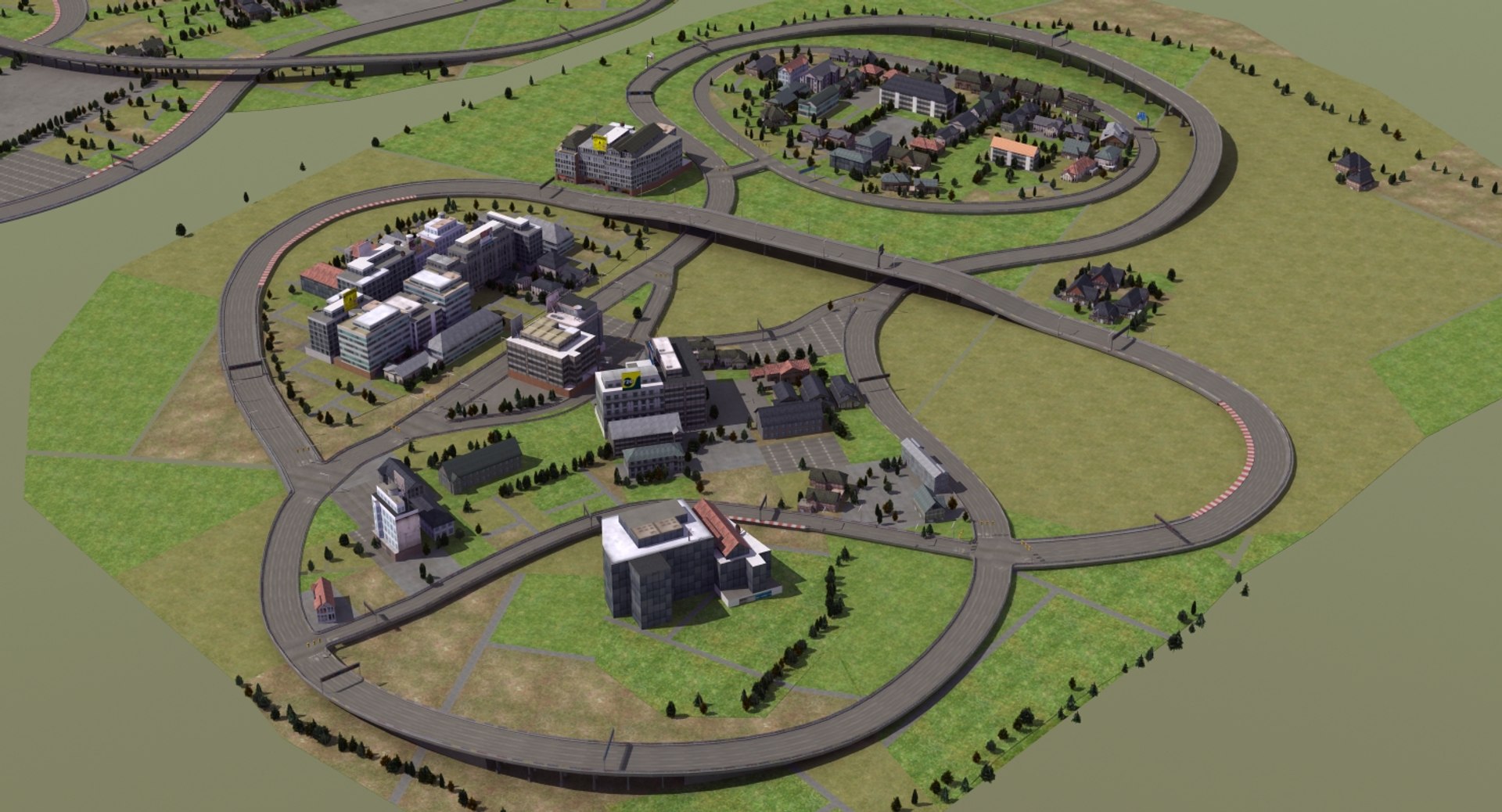 3d Model Of Racetrack Speedway Trees