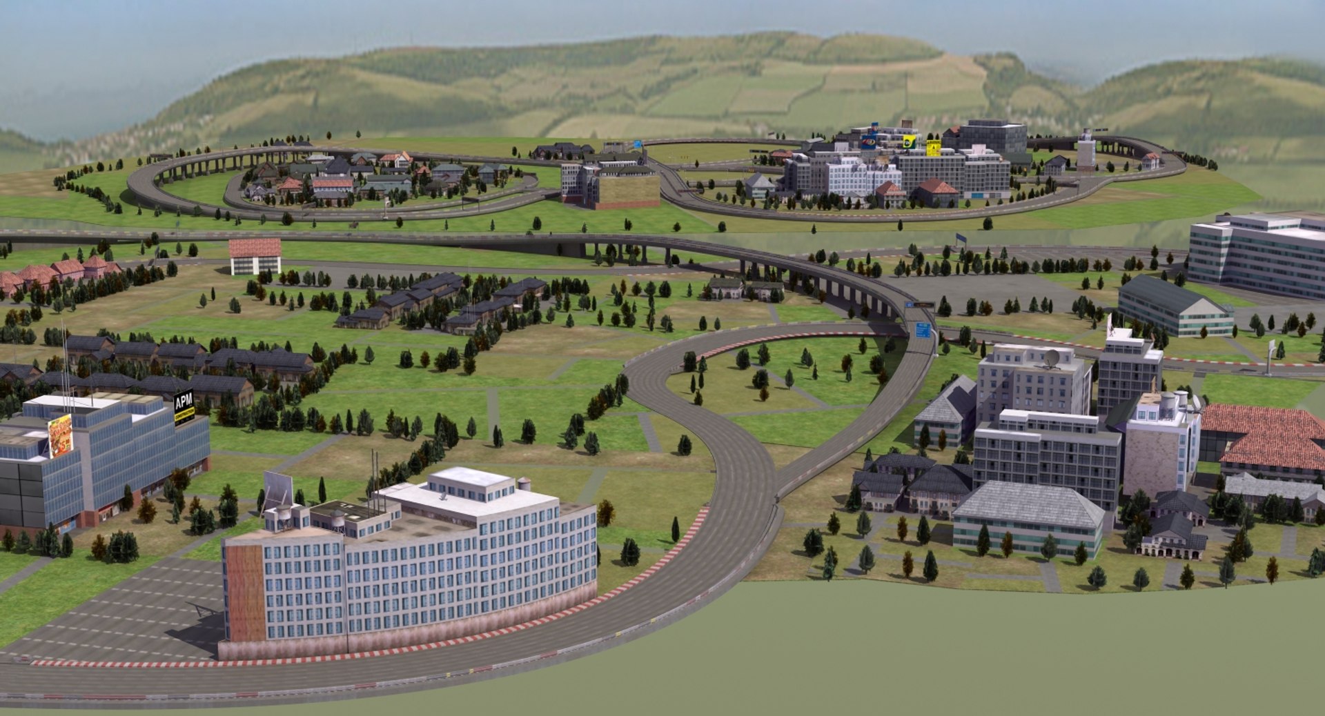 3d Model Of Racetrack Speedway Trees