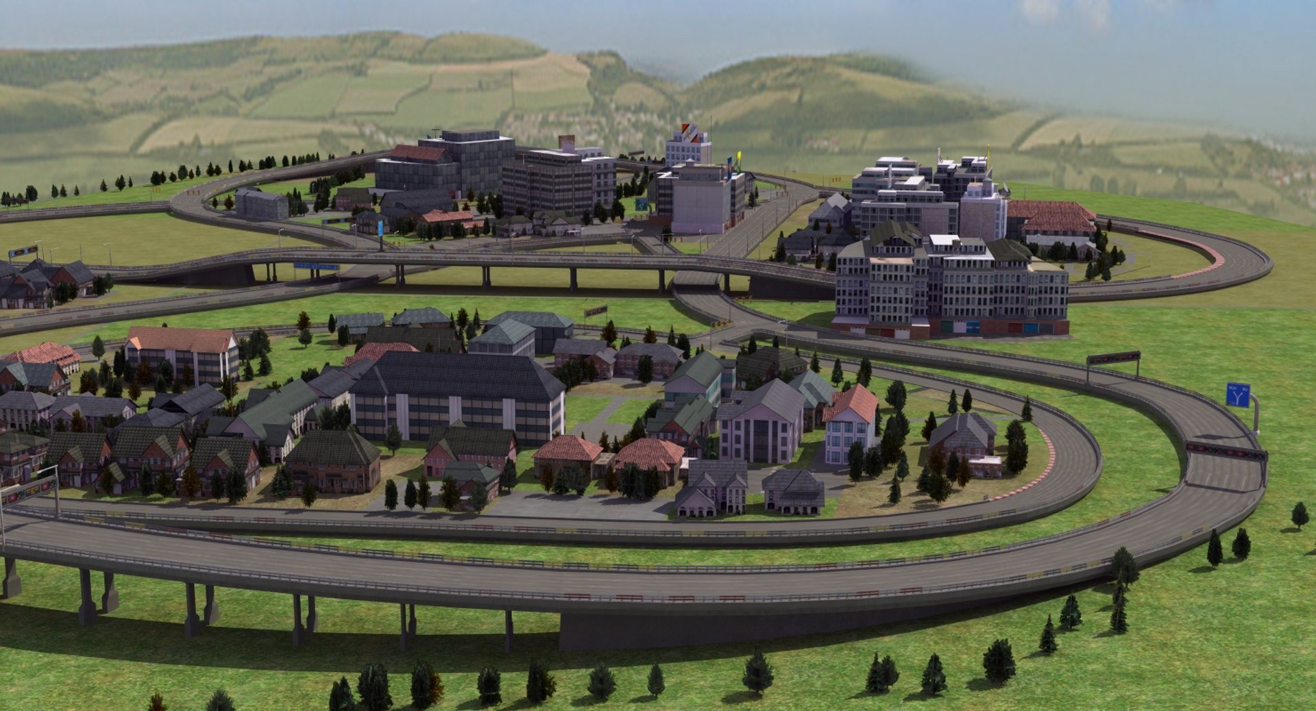 3d Model Of Racetrack Speedway Trees