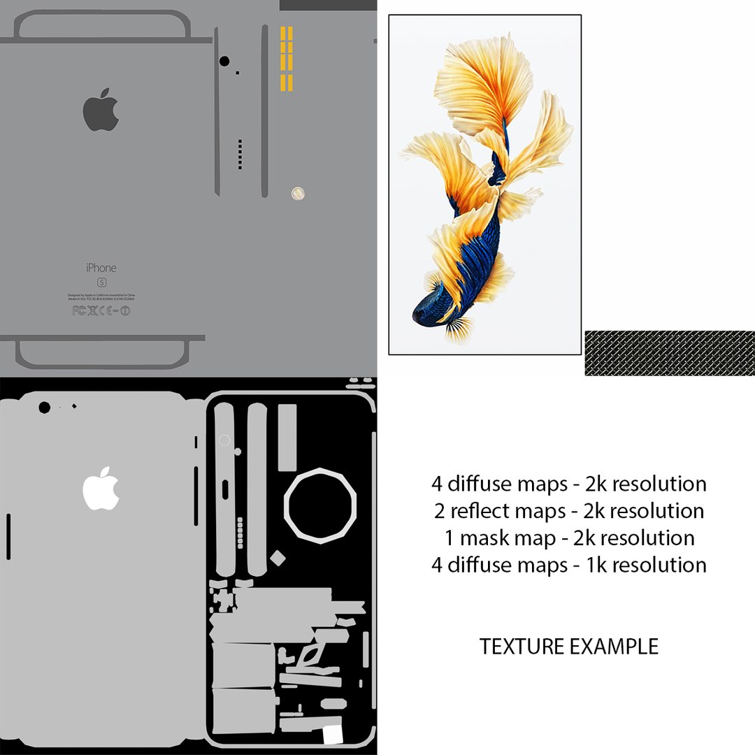 apple iphone 6s colors 3d model