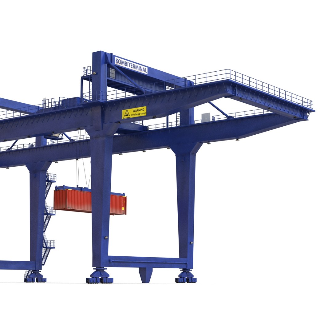 3d model of rail mounted gantry container crane