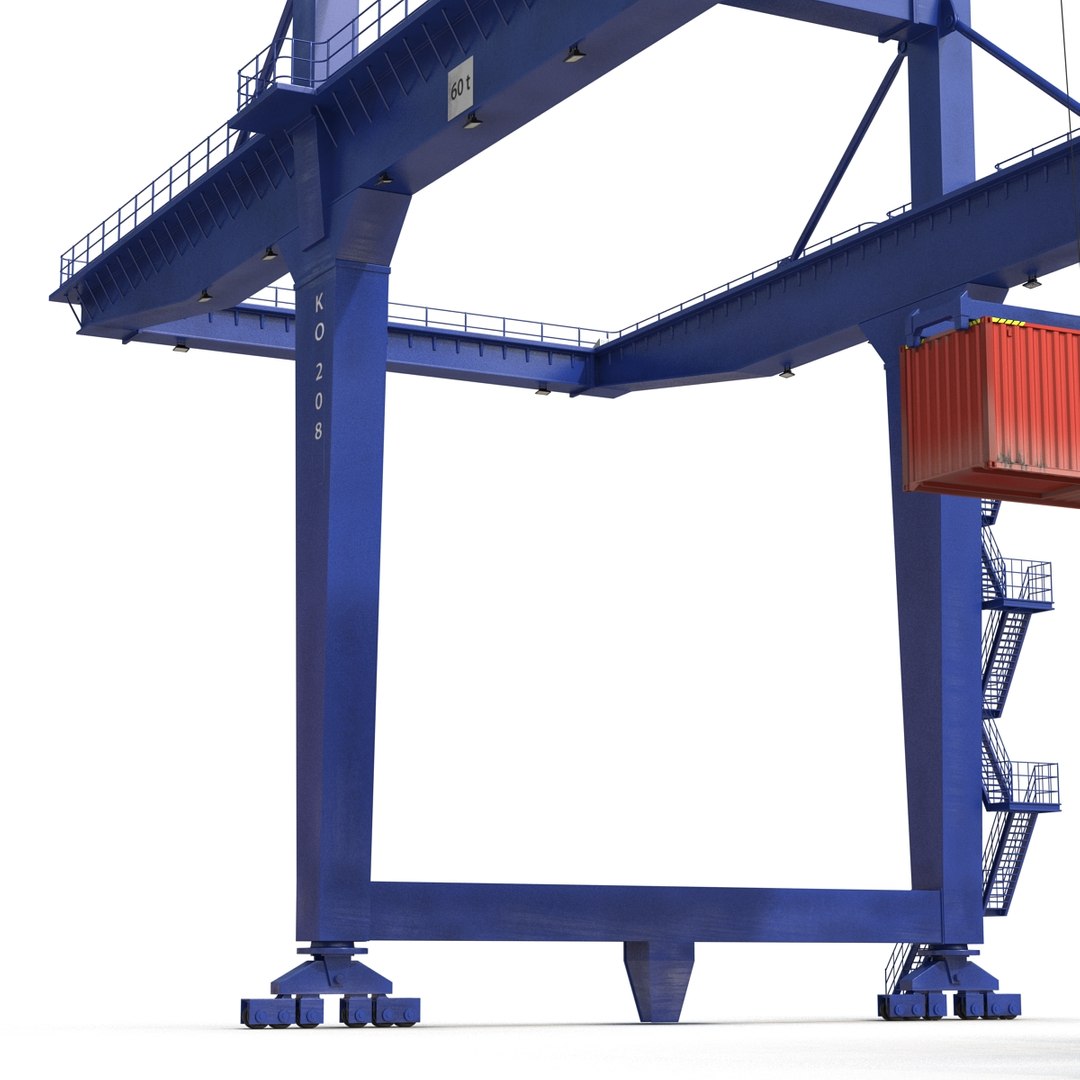 3d model of rail mounted gantry container crane