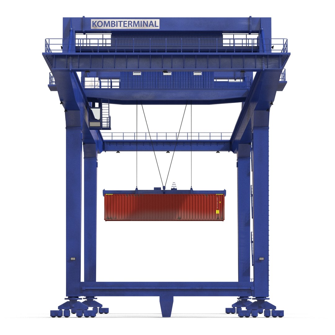 3d model of rail mounted gantry container crane