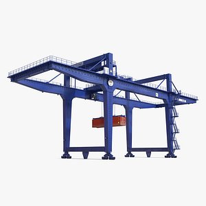 3d rail mounted gantry container crane model