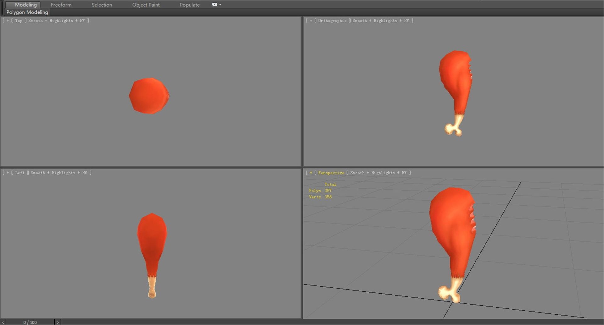 3D Model Cartoon Turkey Leg - TurboSquid 2110482