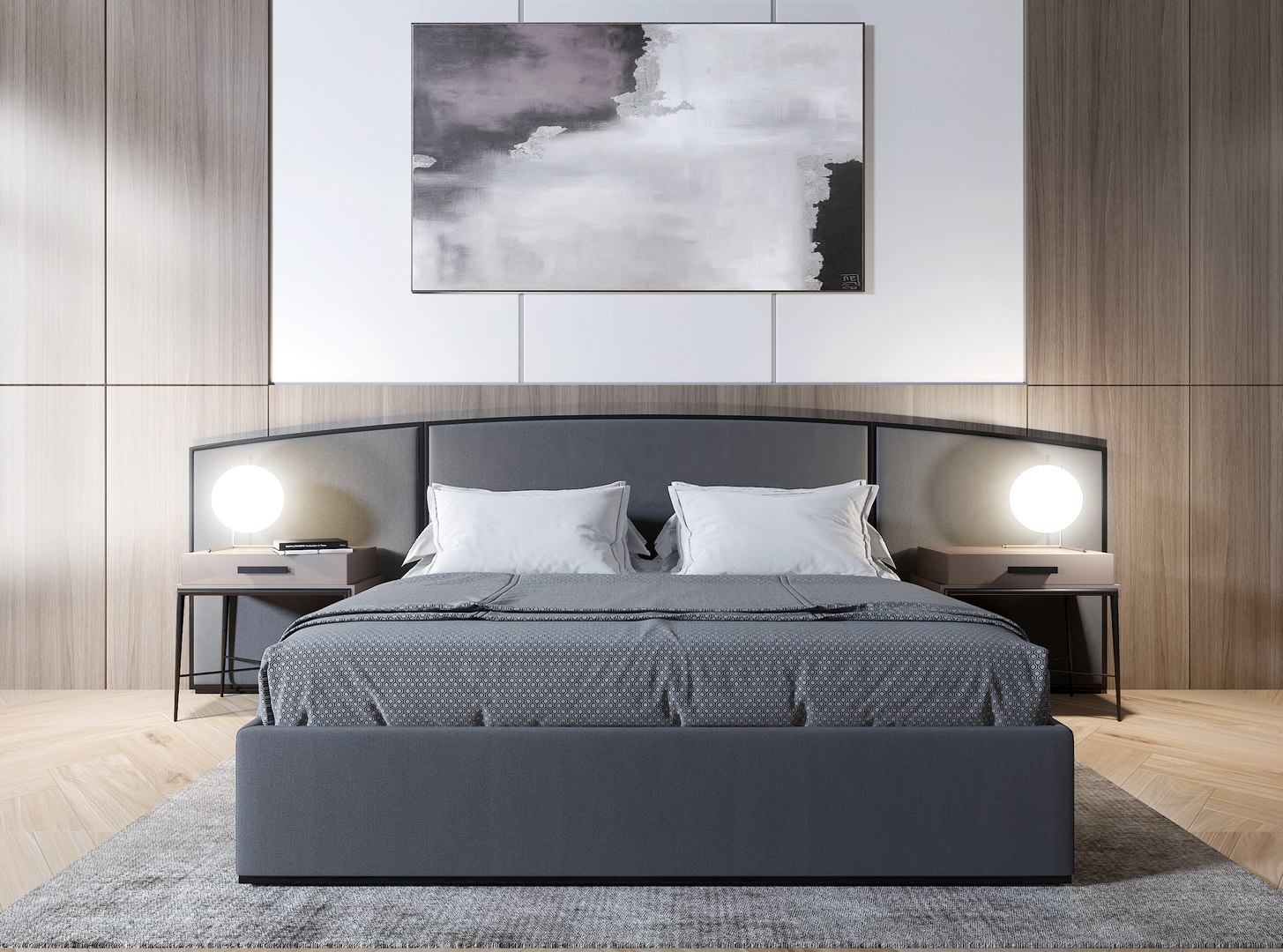 3D Modern double bed model - TurboSquid 2056454
