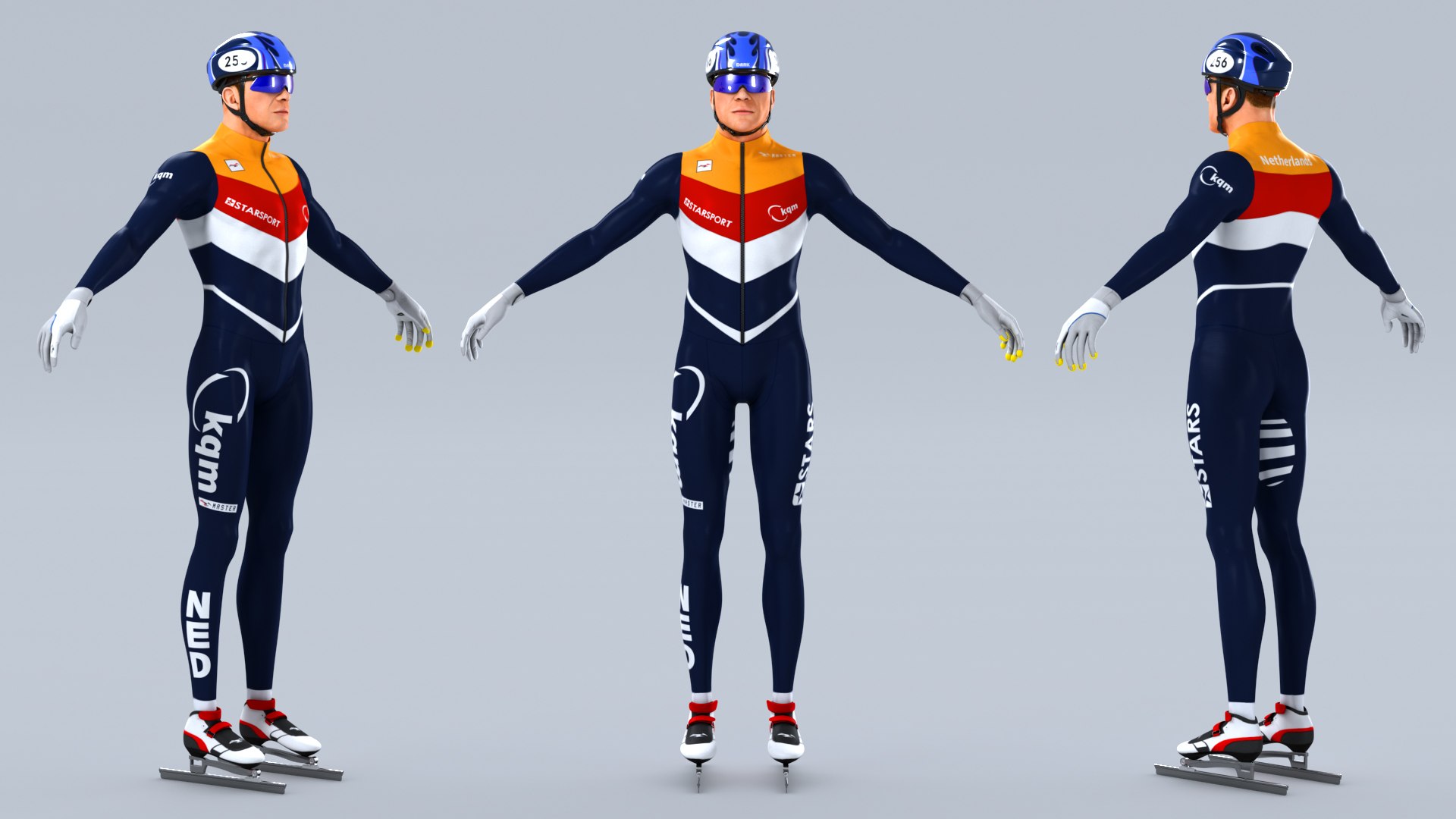 Animations Speed Skater 3D Model - TurboSquid 1465626