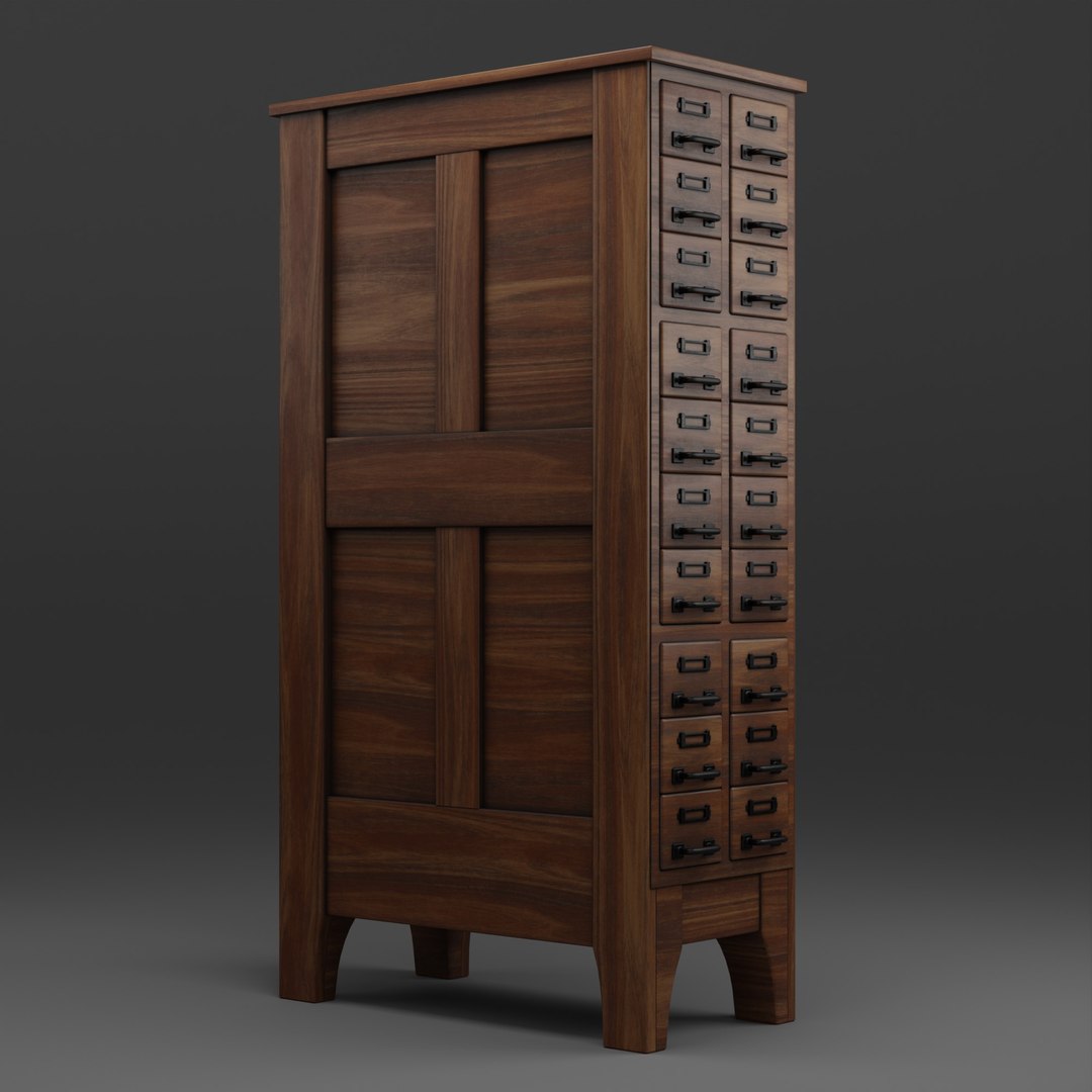 3d Card Catalog Drawer Turbosquid 2172307