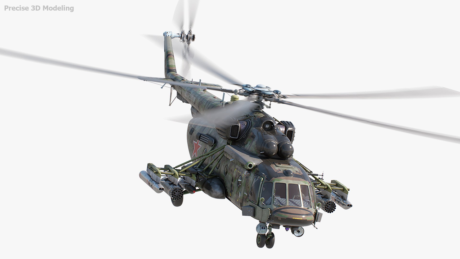 Mi-117 - Mi-17 Russian Military Helicopter With 4 Skins 3D Model ...