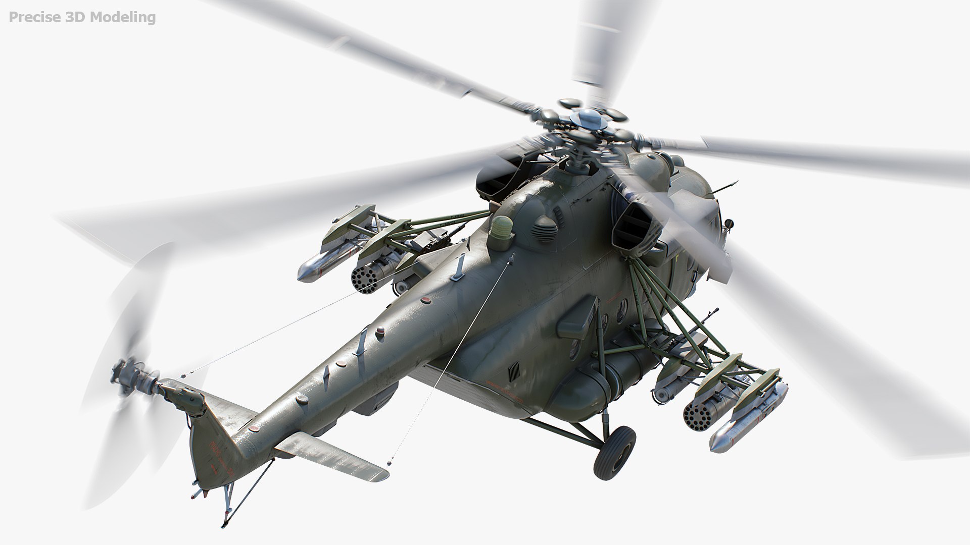 Mi-117 - Mi-17 Russian Military Helicopter With 4 Skins 3D Model ...