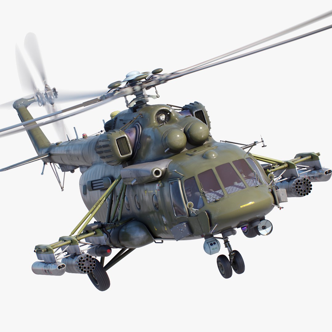 Mi-117 - Mi-17 Russian Military Helicopter With 4 Skins 3D Model ...