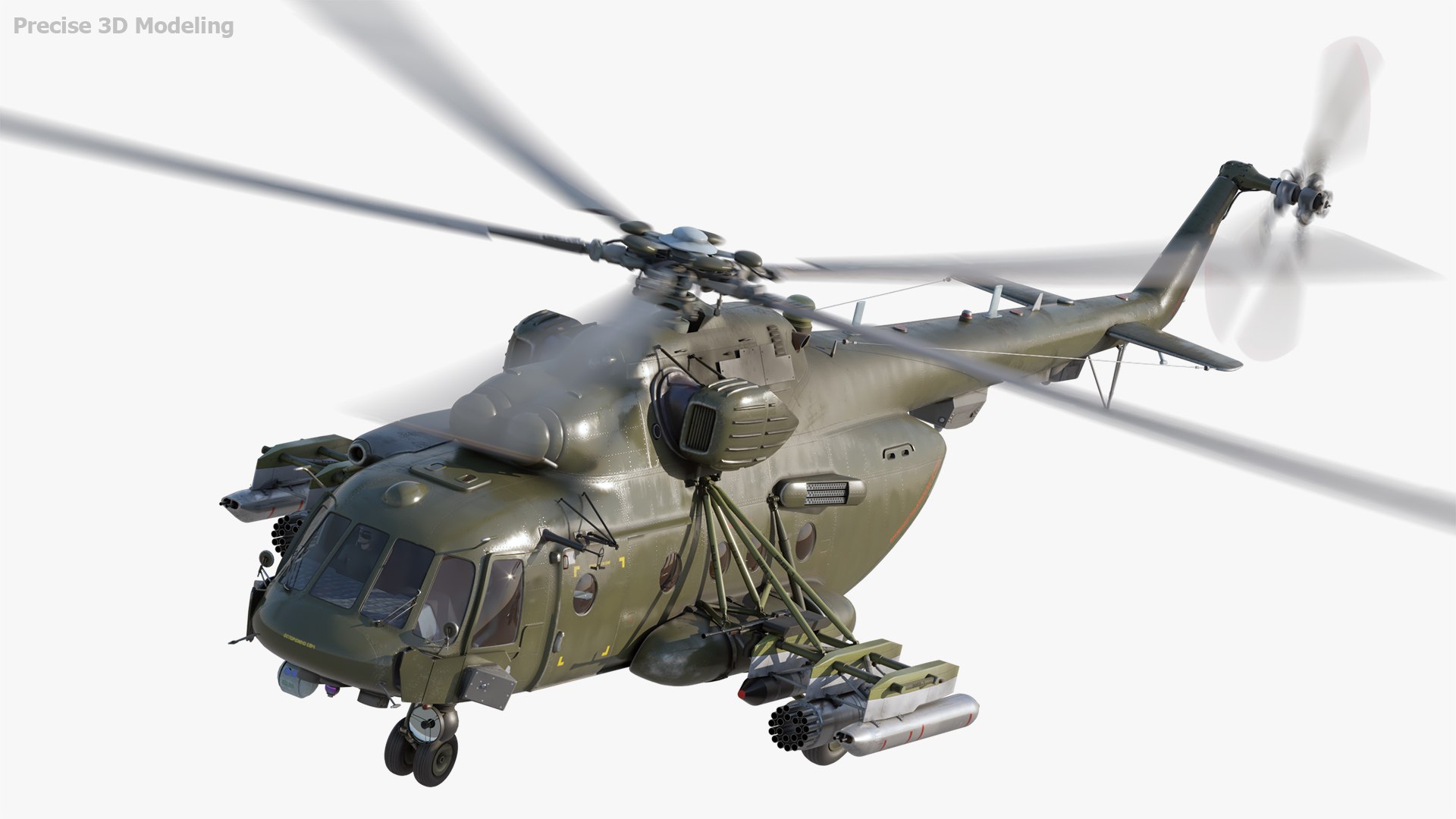 Mi-117 - Mi-17 Russian Military Helicopter With 4 Skins 3D Model ...