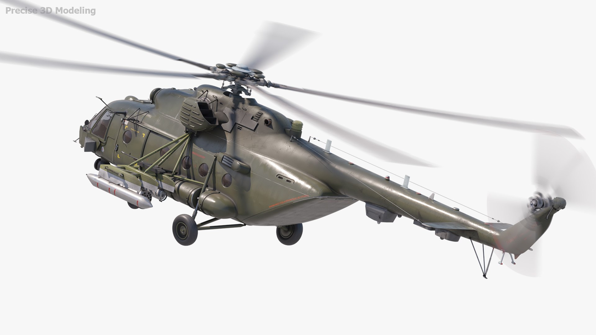 Mi-117 - Mi-17 Russian Military Helicopter With 4 Skins 3D Model ...