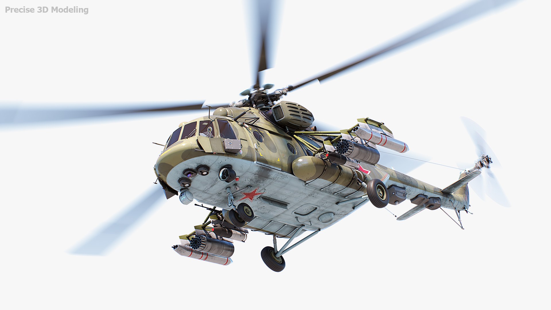 Mi-117 - Mi-17 Russian Military Helicopter With 4 Skins 3D Model ...