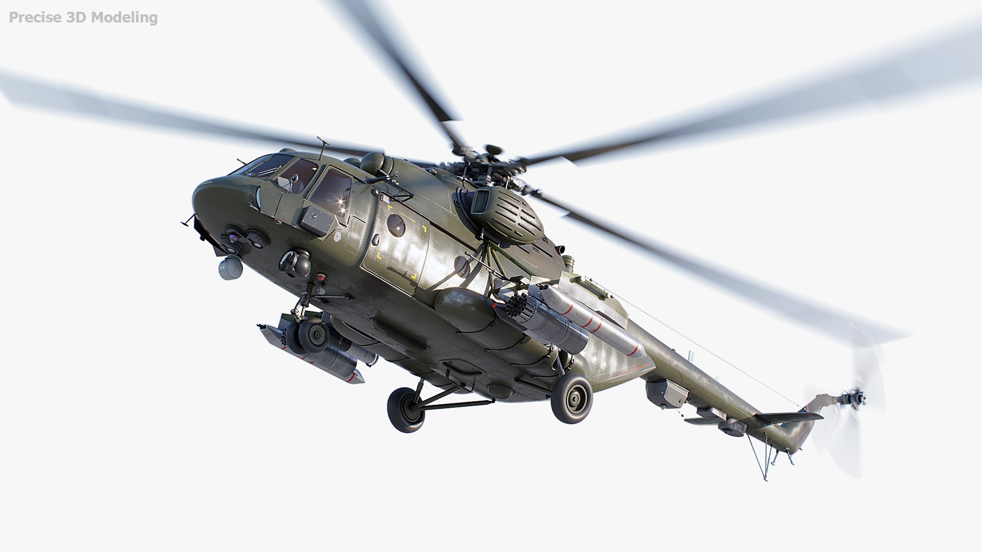 Mi-117 - Mi-17 Russian Military Helicopter With 4 Skins 3D Model ...