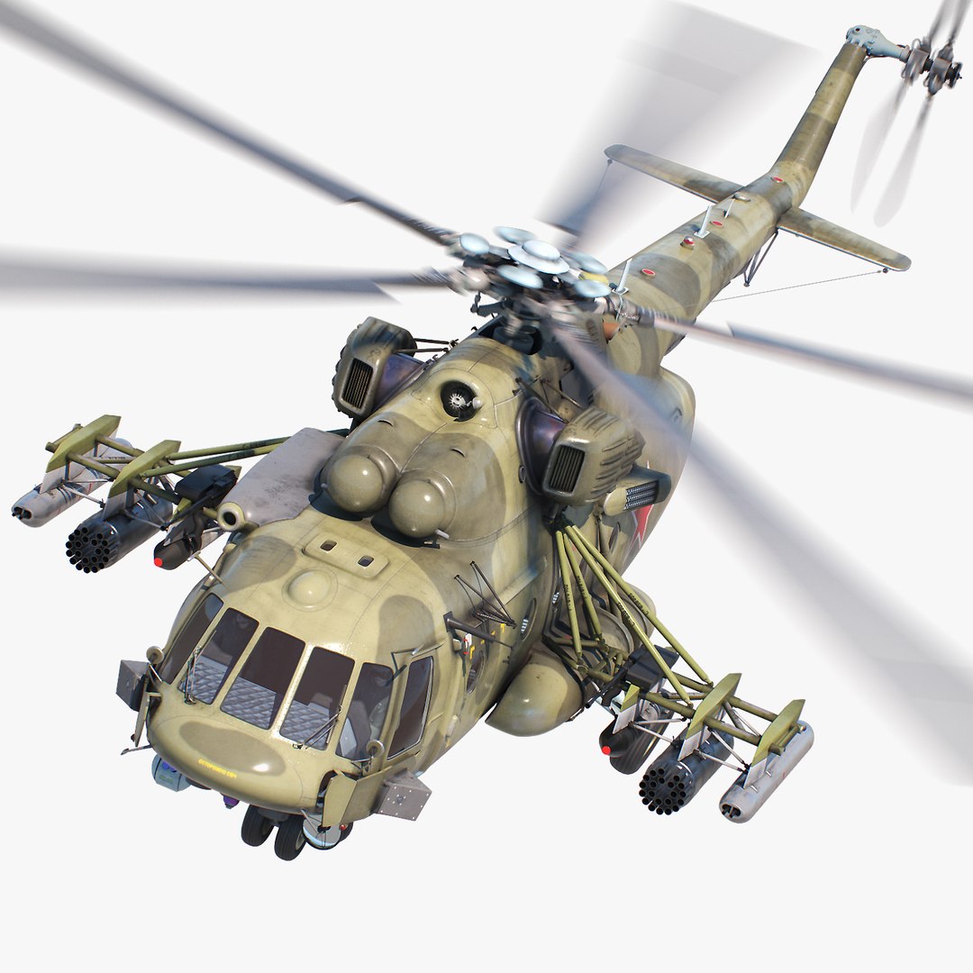 Mi-117 - Mi-17 Russian Military Helicopter With 4 Skins 3D Model ...