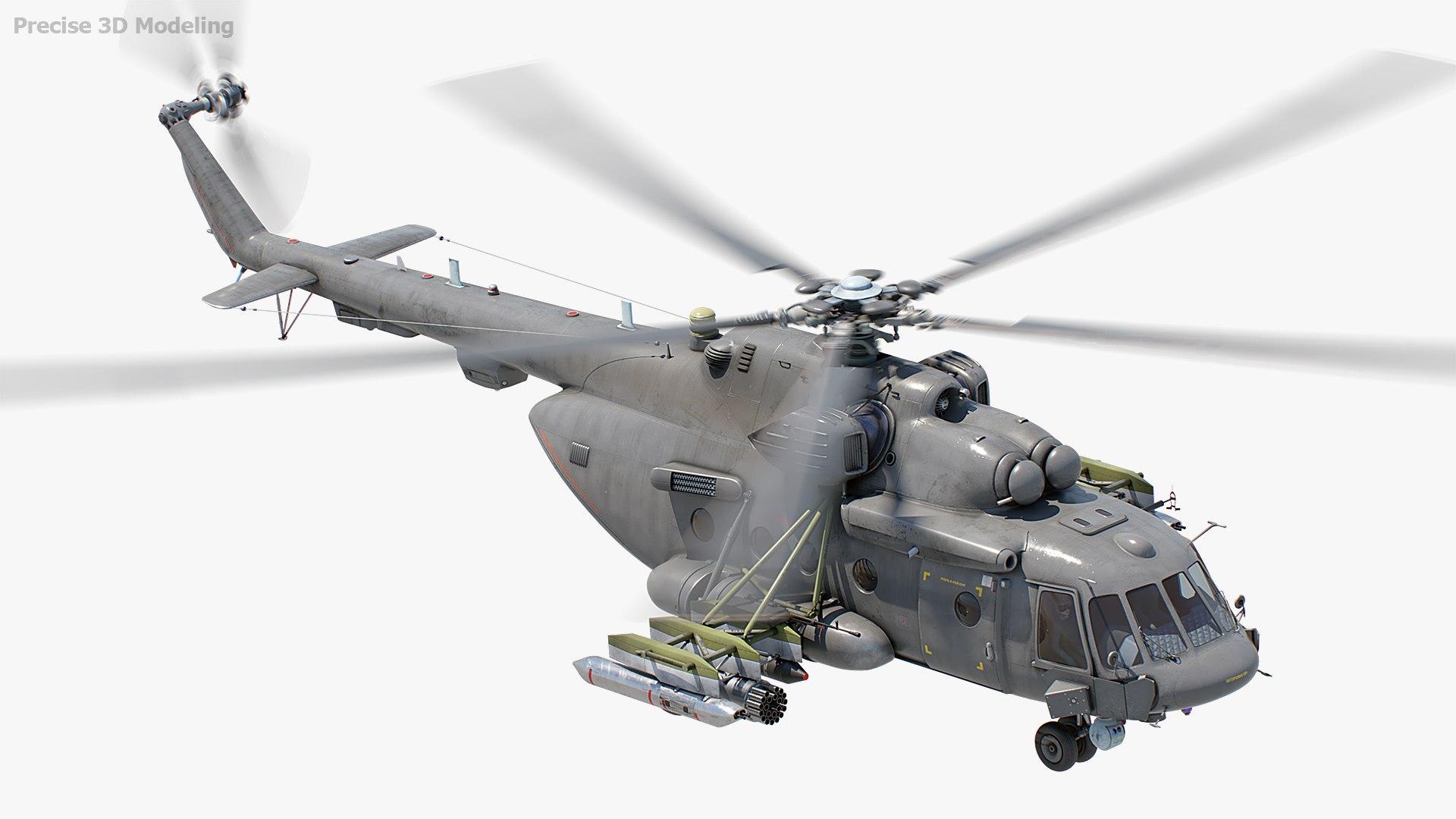Mi-117 - Mi-17 Russian Military Helicopter With 4 Skins 3D Model ...
