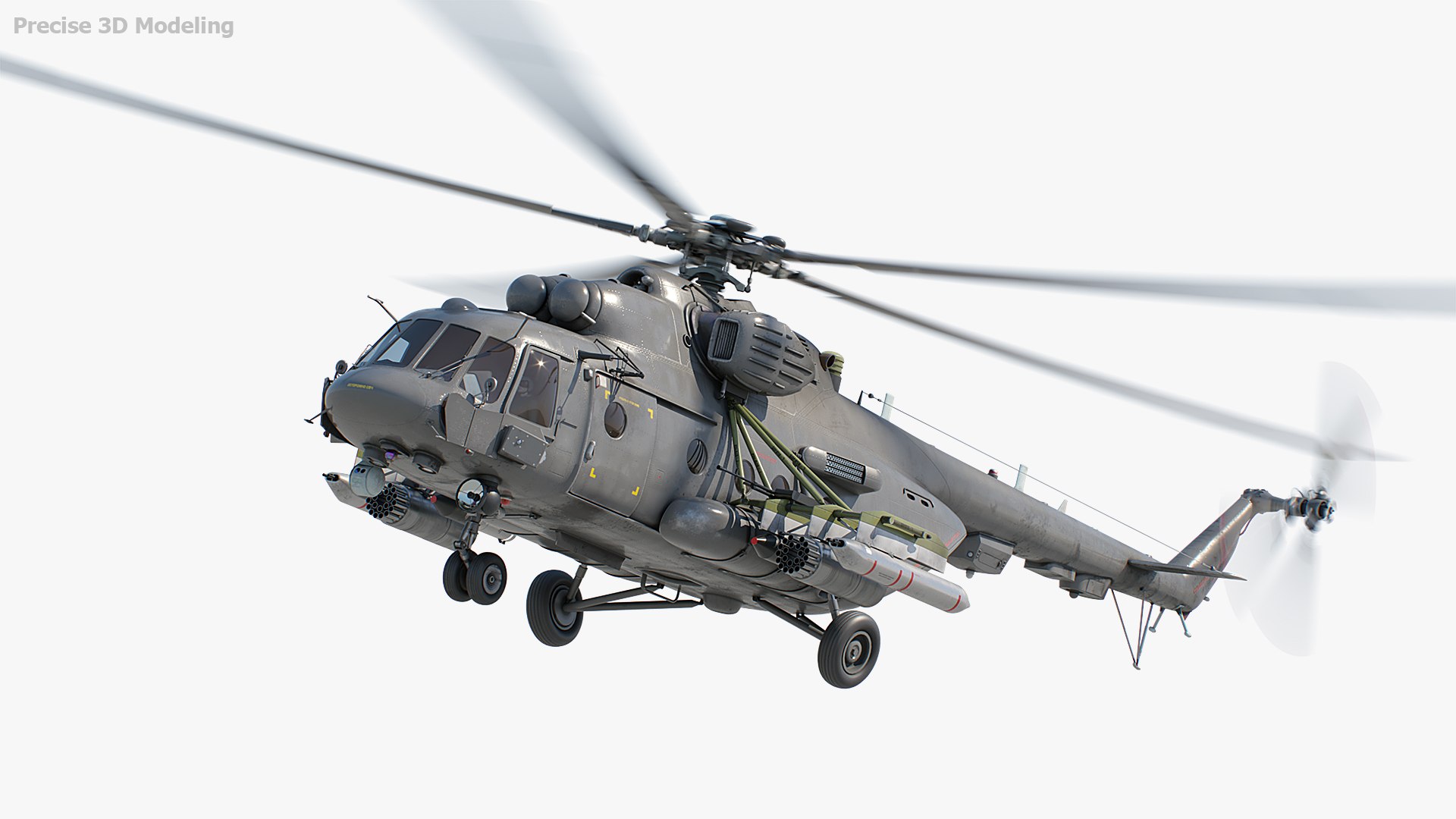Mi-117 - Mi-17 Russian Military Helicopter With 4 Skins 3D Model ...