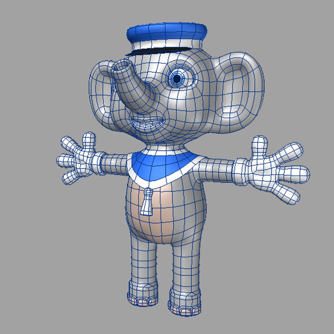 3d Simple Cartoon Elephant