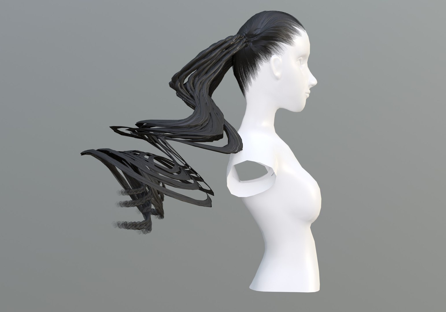 Swirled Long Hair 3D - TurboSquid 1944547