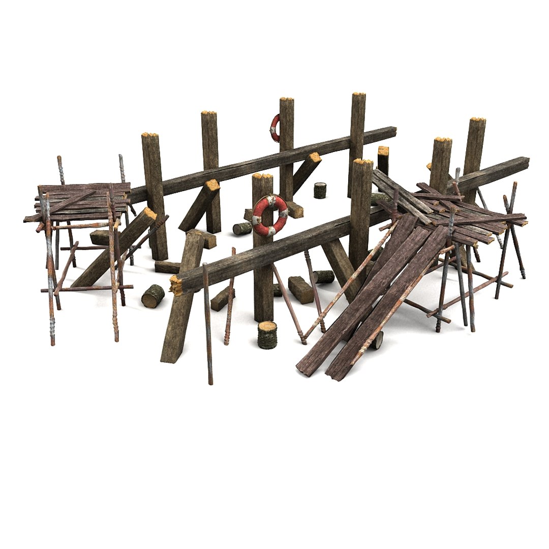 3d model wooden wood support