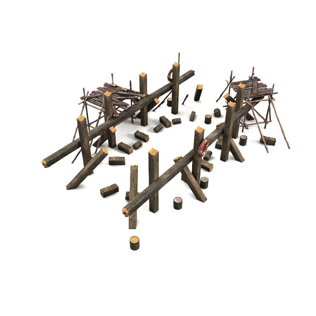 3d Model Wooden Wood Support