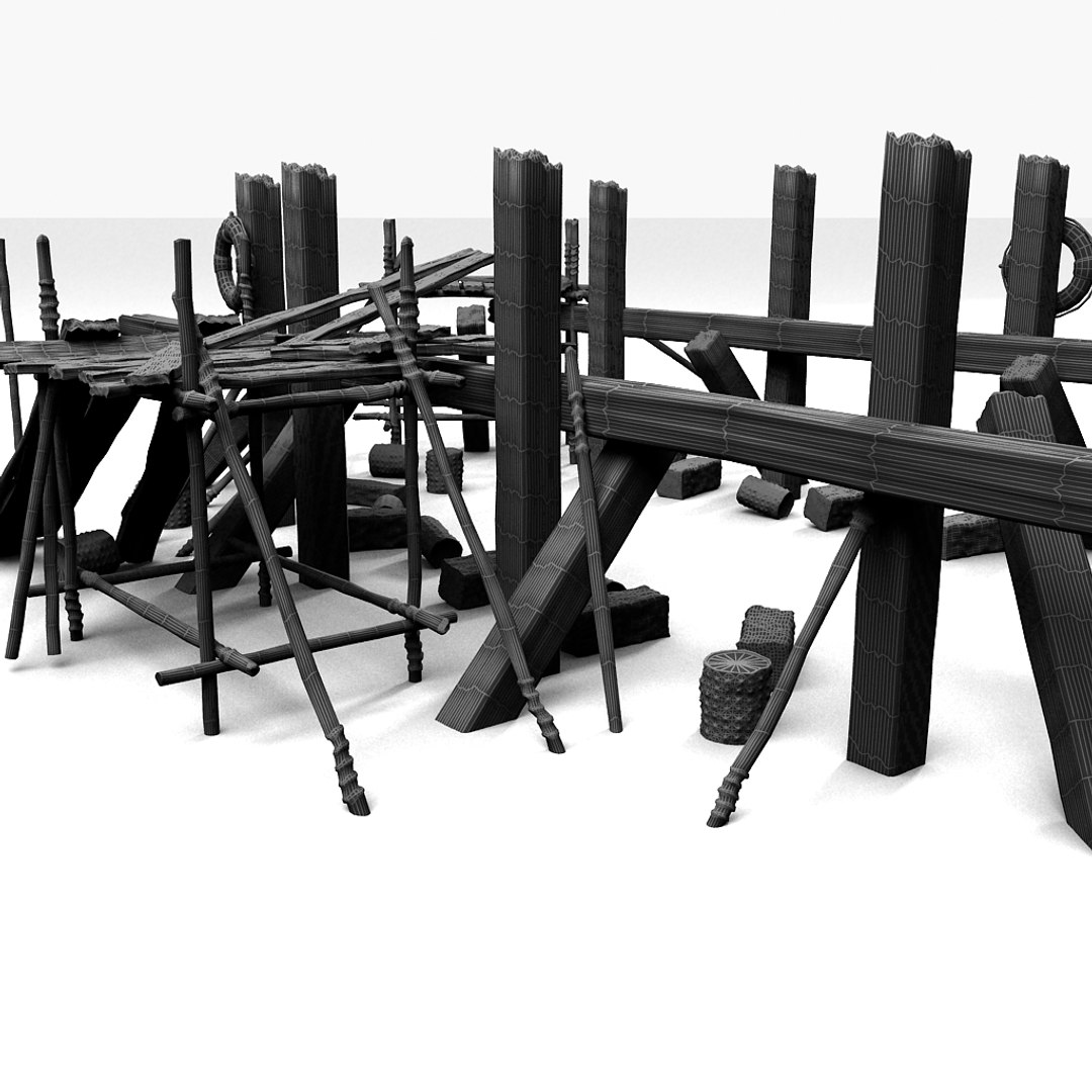 3d model wooden wood support