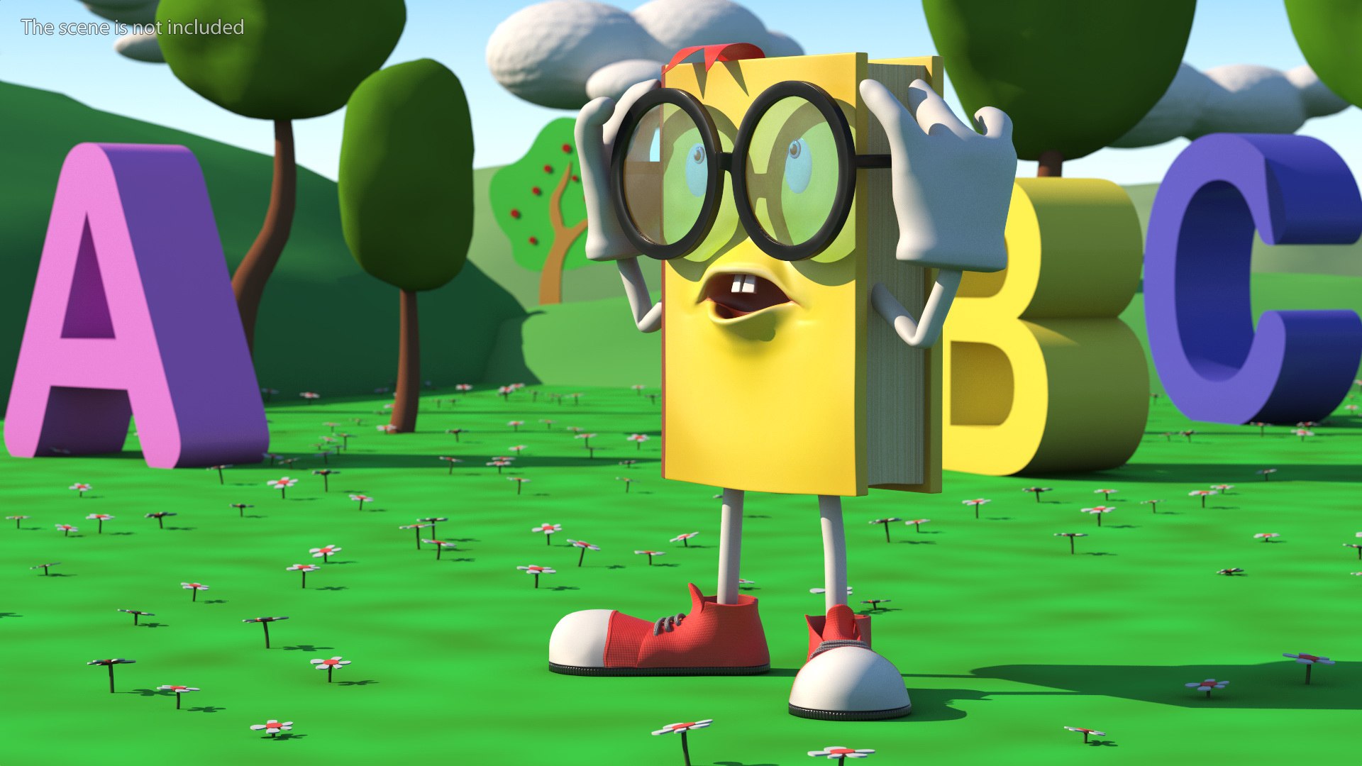 Cartoon Yellow Book Rigged For Cinema 4D Model - TurboSquid 2139949