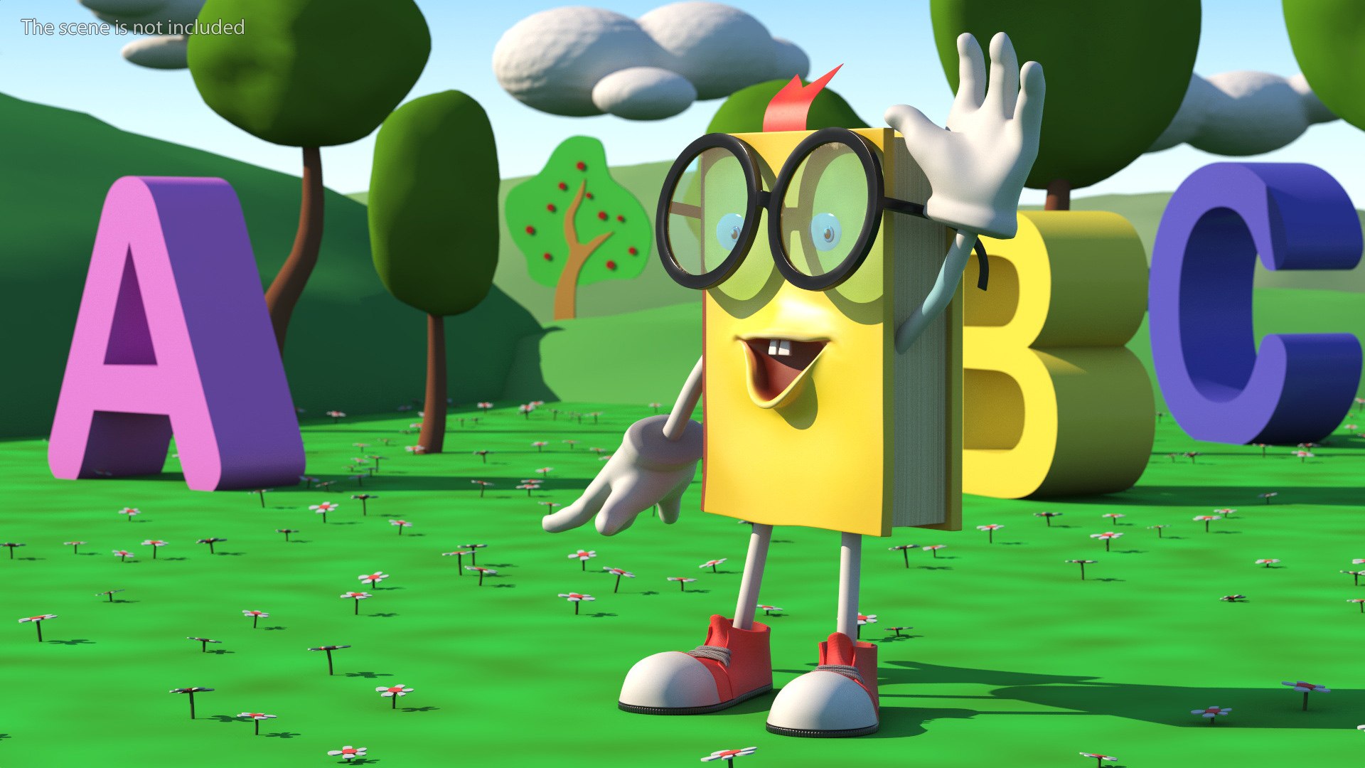 Cartoon Yellow Book Rigged For Cinema 4D Model - TurboSquid 2139949