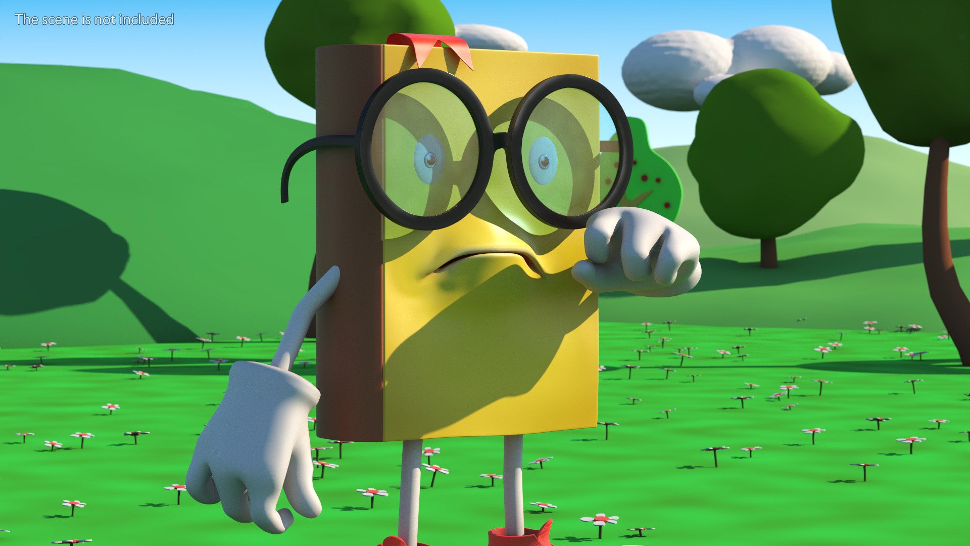 Cartoon Yellow Book Rigged For Cinema 4D Model - TurboSquid 2139949