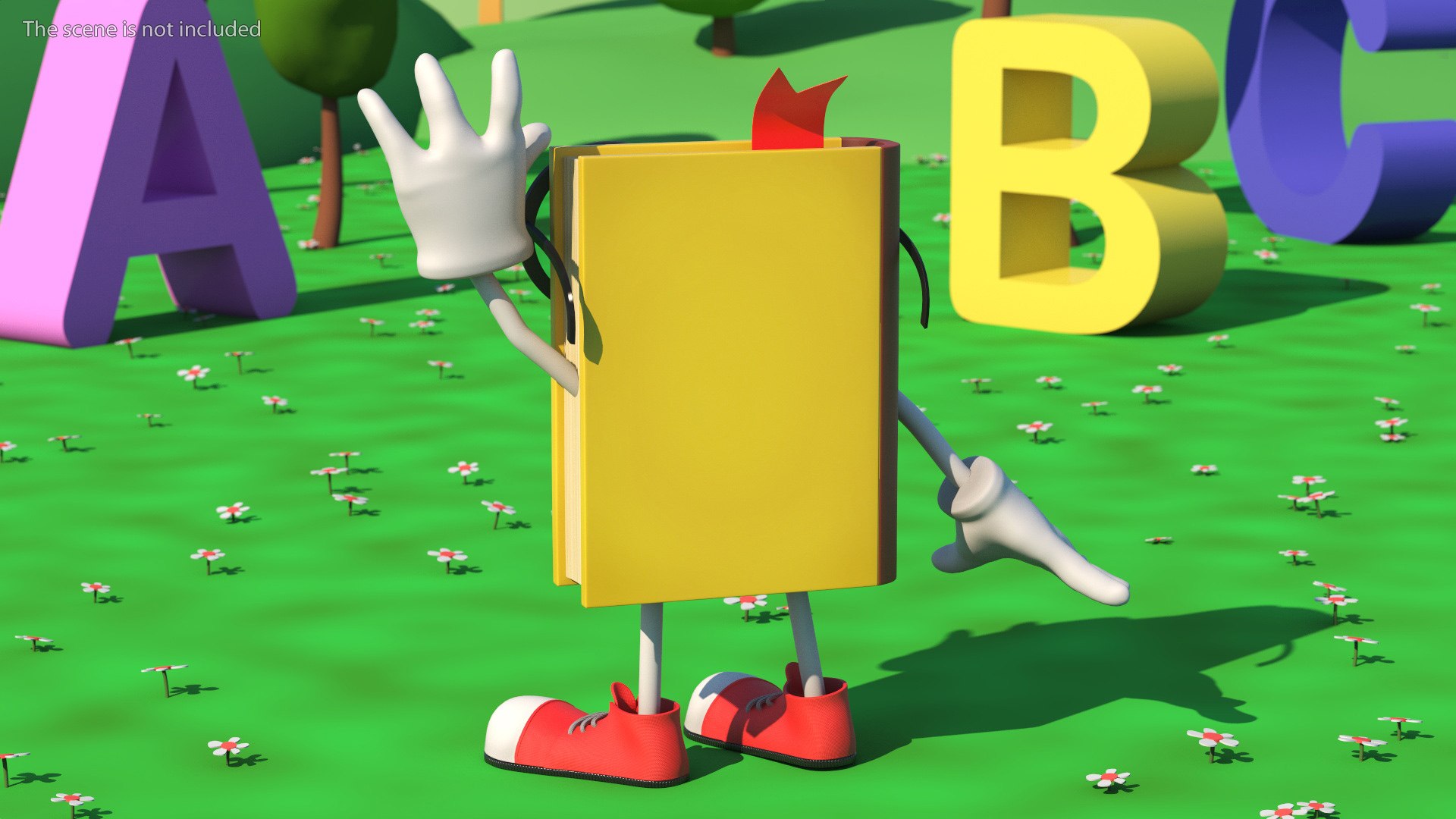 Cartoon Yellow Book Rigged For Cinema 4D Model - TurboSquid 2139949