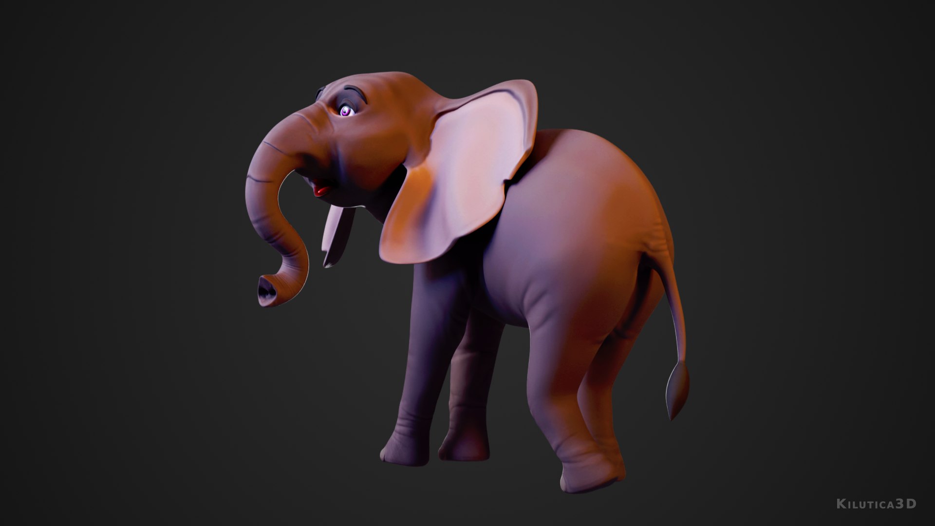3D Cartoon Elephant Calf Model - TurboSquid 2516996