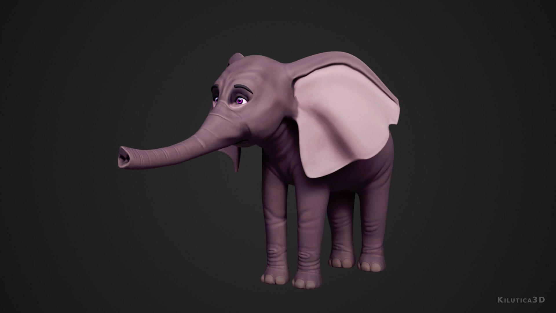 3D Cartoon Elephant Calf Model - TurboSquid 2516996