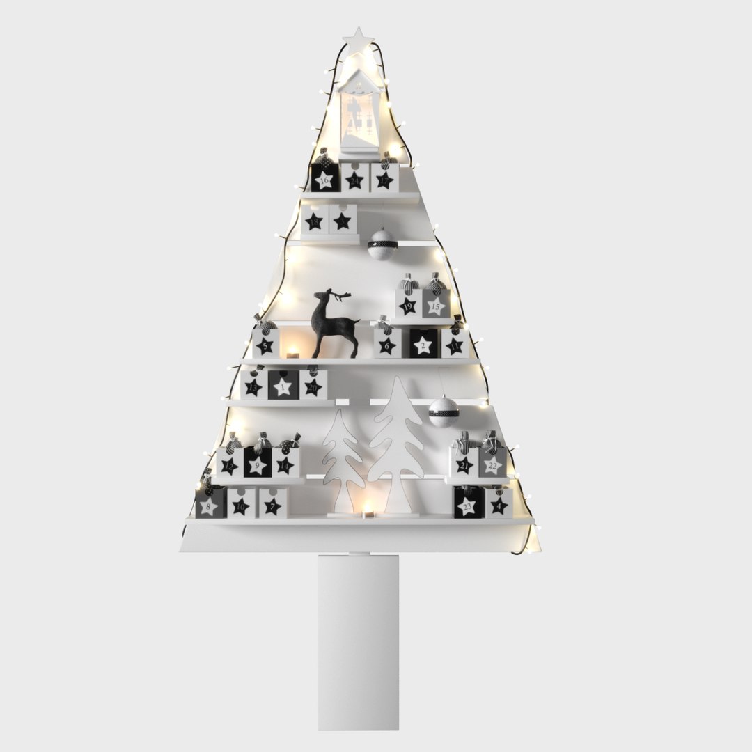 Festive Wall-Mounted Christmas Tree Shelf 3D Model - TurboSquid 2197529