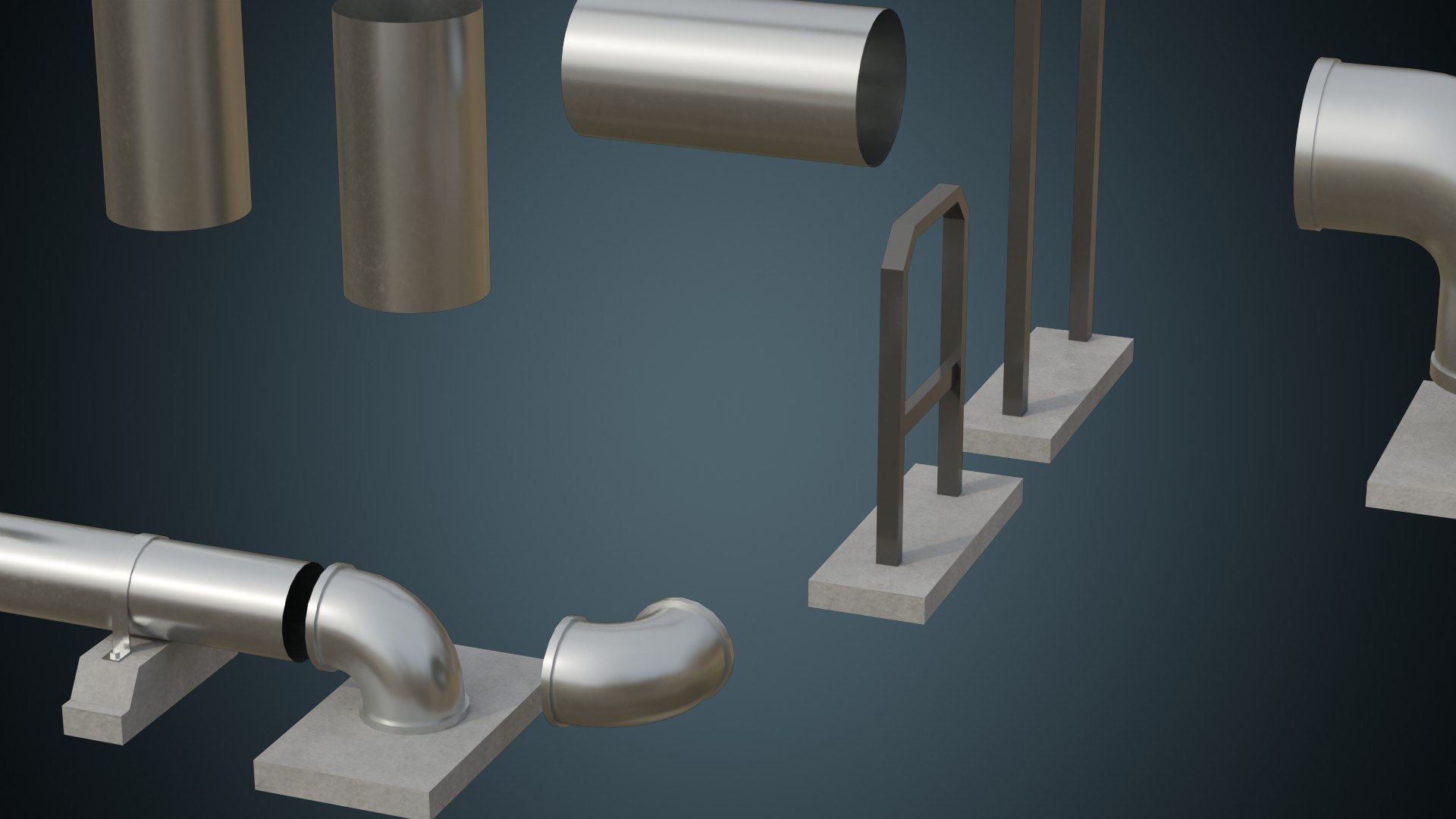 Industrial Pipes 4A 3D model - TurboSquid 1714598
