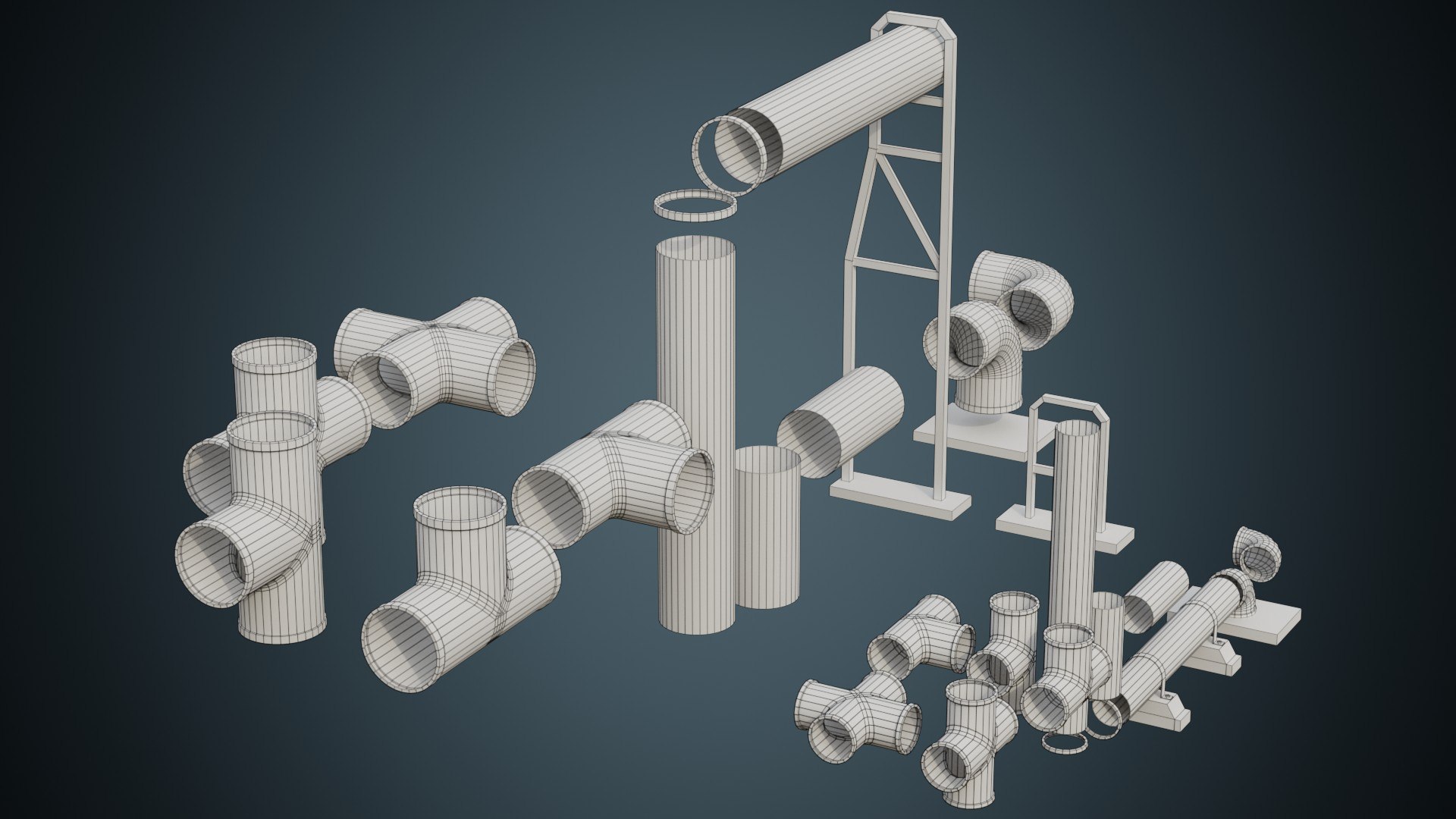 Industrial Pipes 4A 3D model - TurboSquid 1714598