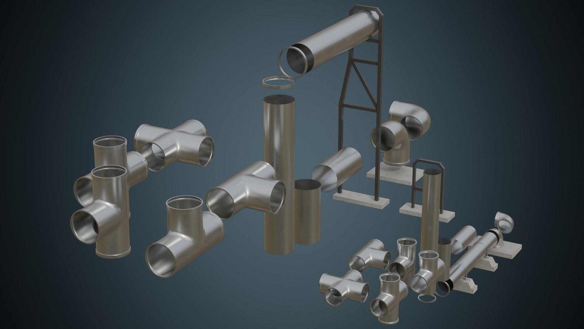Industrial Pipes 4A 3D model - TurboSquid 1714598