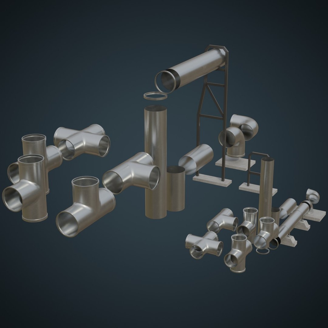 Industrial Pipes 4A 3D model - TurboSquid 1714598