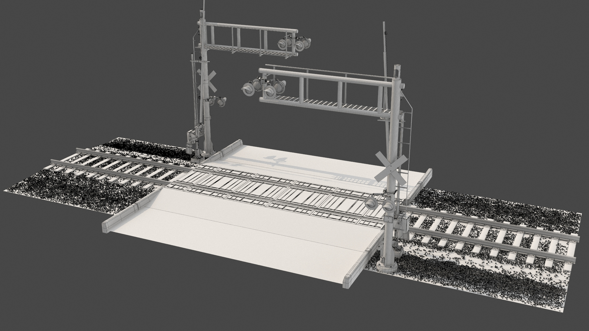 Railroad crossing 3D model - TurboSquid 1460153