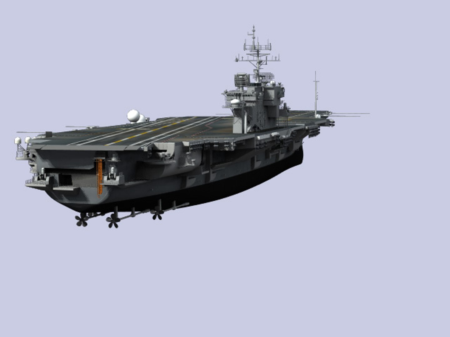 Aircraft Carrier Navy Uss Kitty 3d Model