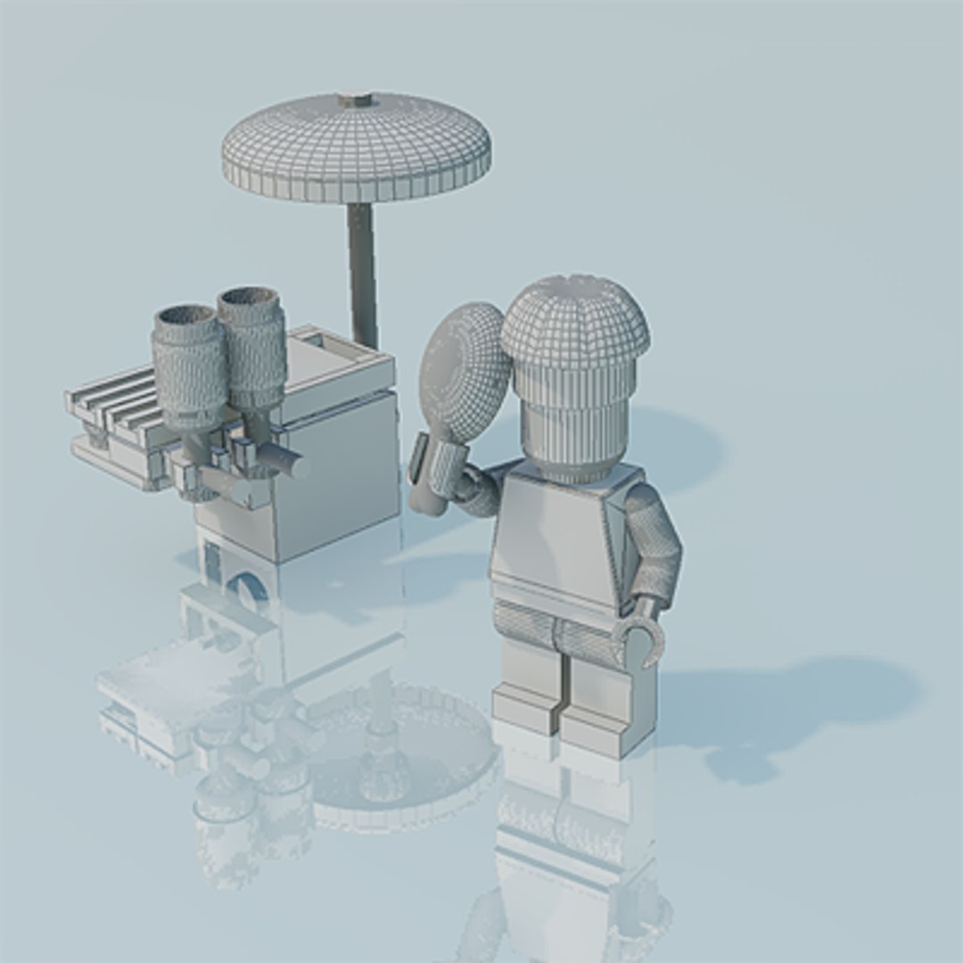 3d Model Lego Man Scene Chef
