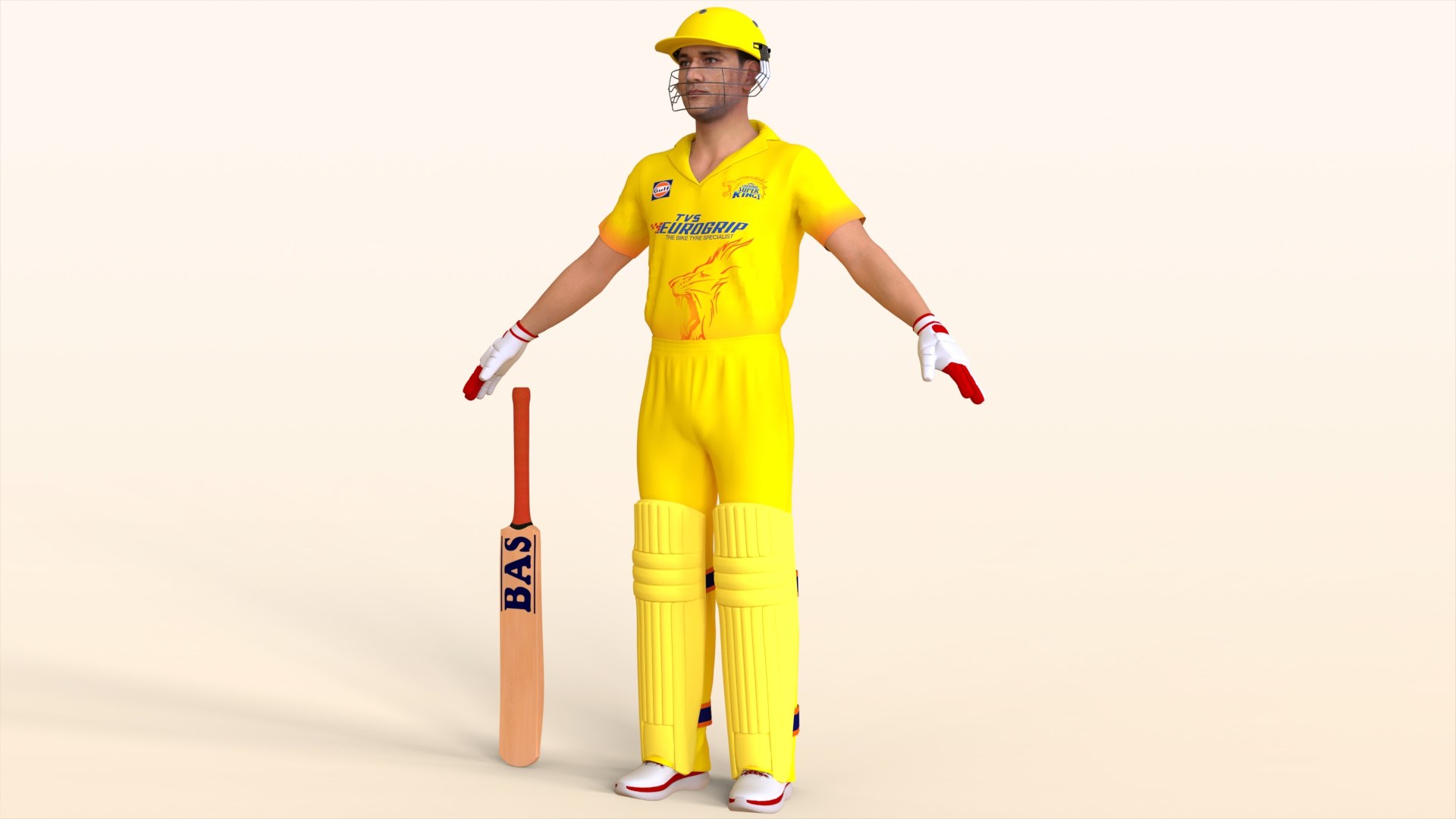 3D Cricket Batsman Dhoni Model - TurboSquid 2240768