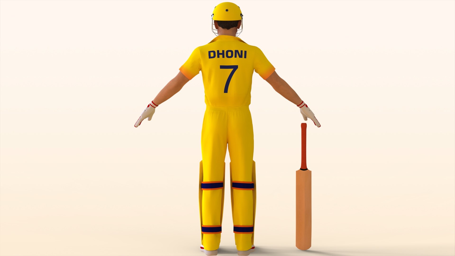 3D Cricket Batsman Dhoni Model - TurboSquid 2240768