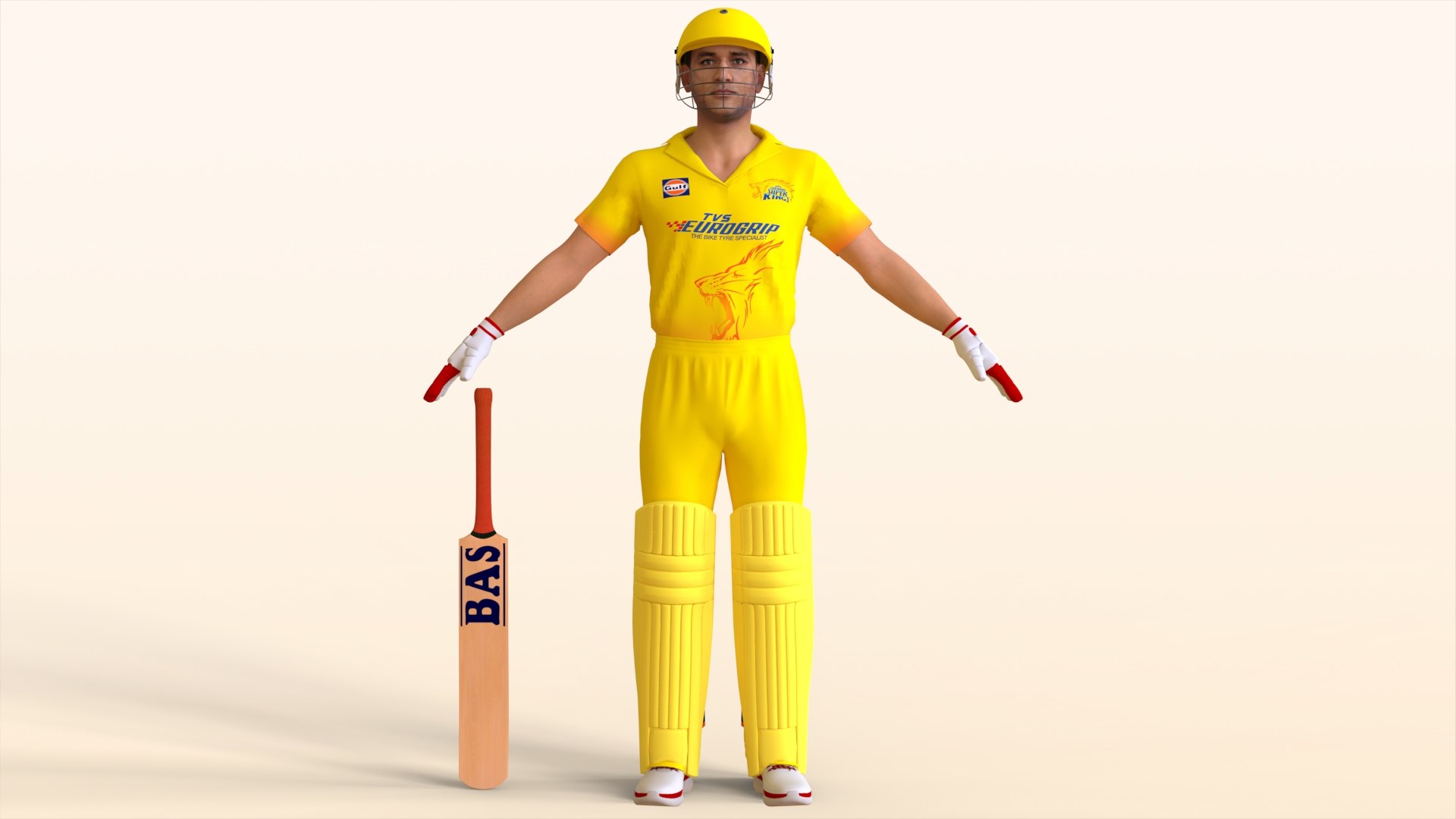 3D Cricket Batsman Dhoni Model - TurboSquid 2240768