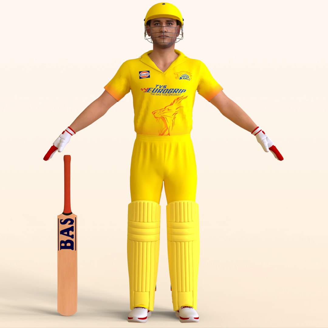 3D Cricket Batsman Dhoni Model - TurboSquid 2240768