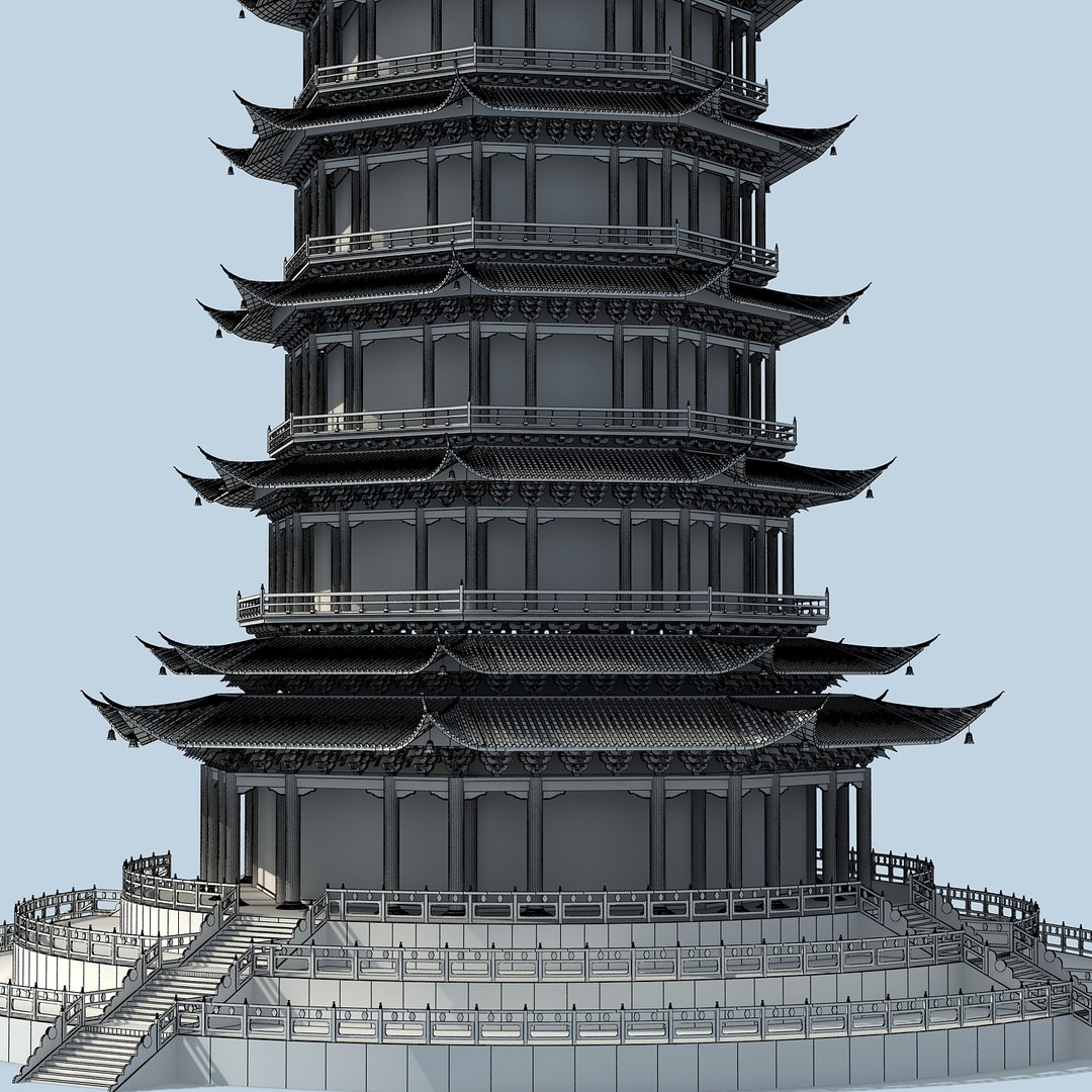 3D Model Chinese Pagodas - TurboSquid 1643808